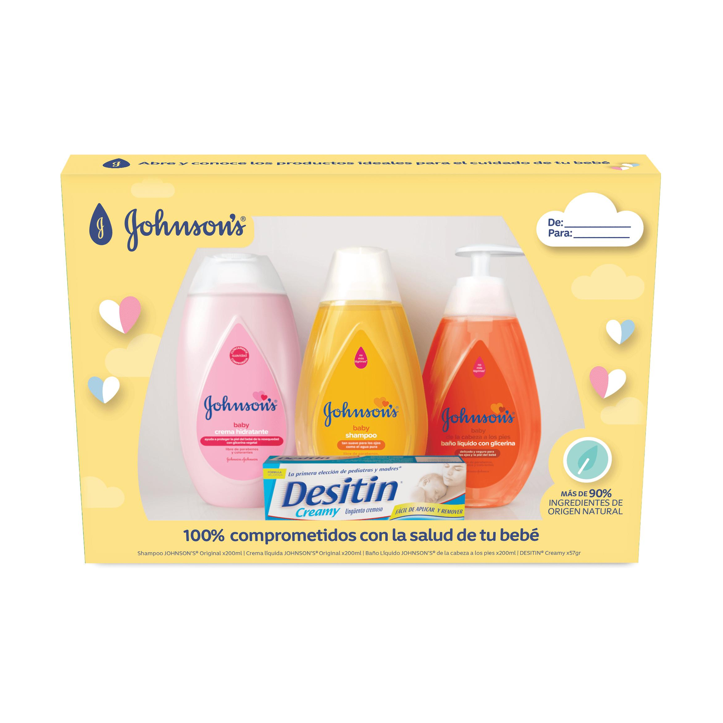 Johnsons Estuche x 4 Pzas. Shampoo 200ml/crema Liq 200ml/ Baño Liqu ...