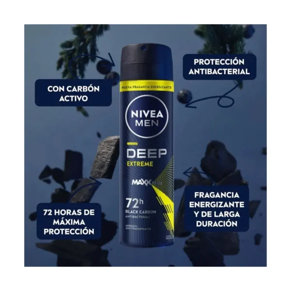 NIVEA DESODORANTE SPRAY X 150 ML DEEP EXTREME FOR MEN - ALARA